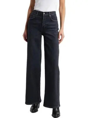 Rails Getty High-waist Wide-leg Jeans - Black Pearl