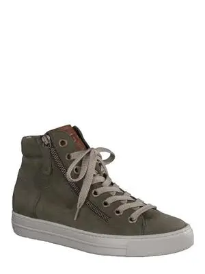 Paul Green Paul Green Wells High-Top Sneakers Olive Cognac Combo