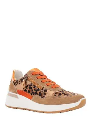 ARA Ara Gardenia Wedge Sneakers Nature Leopard/biscuit/poppy