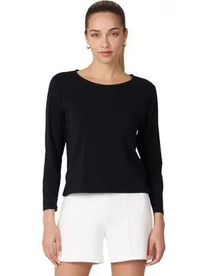 REBODY Essentials Mid-length Long Sleeve Top - Black