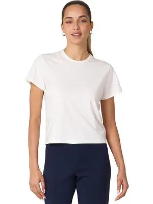 REBODY Essentials Short Sleeve Crop Tee - White
