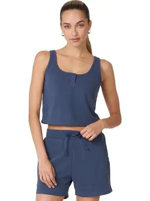 REBODY Retreat Waffle Tank - Navy