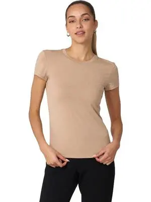 REBODY Rebody Active Fitted Short Sleeve Top Sand
