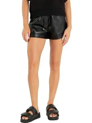 GREY LAB Grey Lab Faux Leather Relaxed Fit Shorts