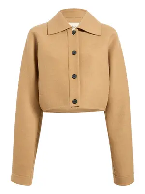 Khaite Sue Jacket In Toffee Suede Camel
