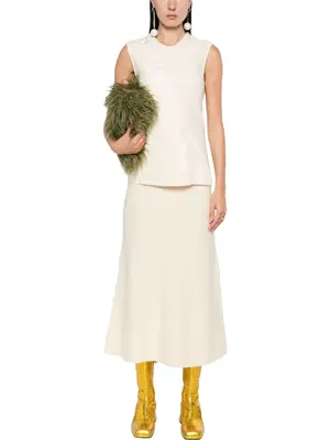 JIL SANDER Boiled Wool Midi Skirt - Neutrals