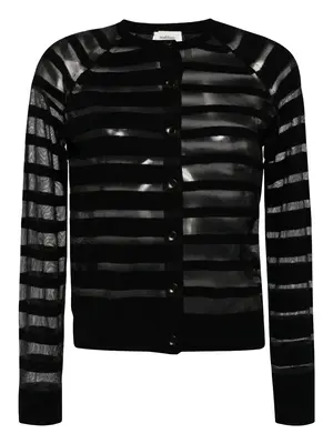 ONEFIFTEEN Striped Cardigan - Black