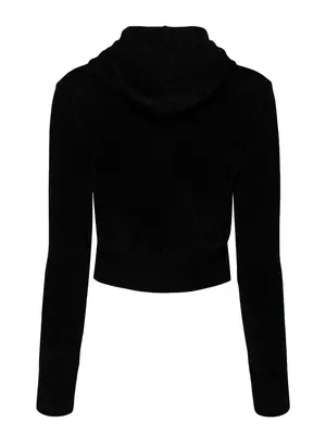 JUUN.J Zip-up Cropped Hoodie - Black