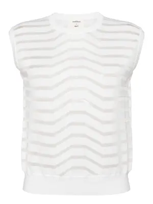 ONEFIFTEEN Striped Knitted Vest - White