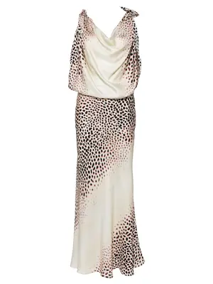 Roberto Cavalli Leopard-printed Silk Dress - Neutrals
