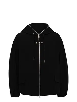 SONGZIO Multi-dart-embroidered Hooded Jacket - Black