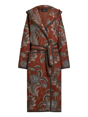 Etro Quilted Jacquard Coat - Red
