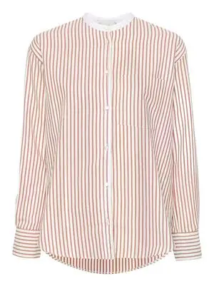 FORTE_FORTE Striped Button-up Shirt - White