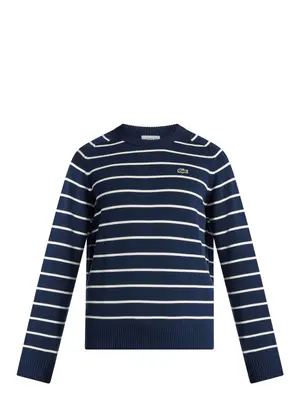 Lacoste Logo-patch Striped Jumper - Blue