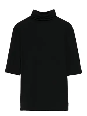 VINCE Vince. Elbow-Sleeve Roll-Neck Top
