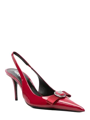 Versace 85mm Ribbon Slingback Pumps - Red