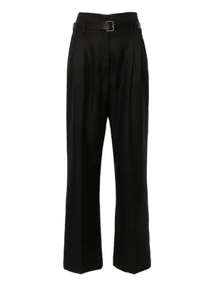FORTE_FORTE Herringbone Tailored Trousers - Black