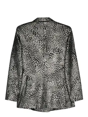 GENNY Animalier Double-breasted Blazer - Silver