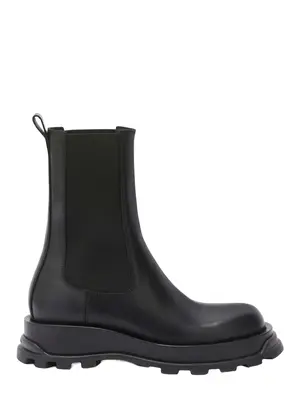 JIL SANDER Leather Chelsea Boots - Black