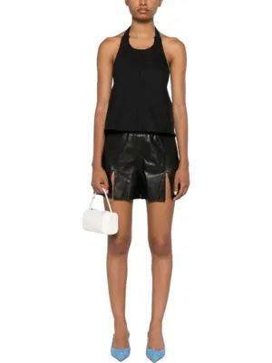 BLUMARINE Blumarine Vented Leather Shorts