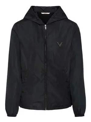 Valentino Garavani V-detail Hooded Jacket - Blue