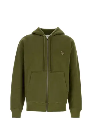 Maison Kitsuné Bold Fox Head-appliqué Hoodie - Green