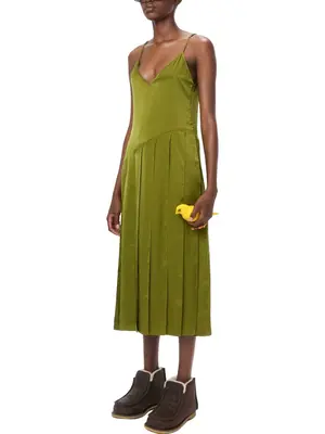 JW Anderson Ribbon-paneled Midi Dress - Green