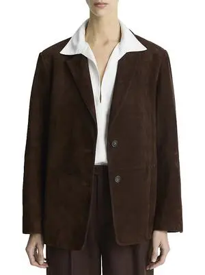 Vince Suede Two-button Blazer - Chocolate