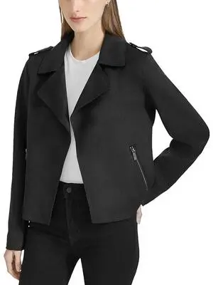 Marc New York Faux Suede Moto Jacket - Black