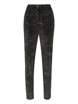 GENNY Animalier Velvet Trousers - Black
