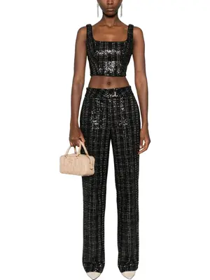 GENNY Genny Sequinned Plaid Trousers