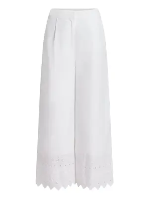 Karl Lagerfeld Embroidered Cropped Trousers - White