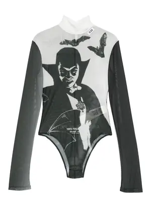Gcds Graphic-print Bodysuit - Black