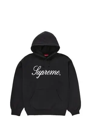 Supreme Embroidered Script Hooded Sweatshirt - Black