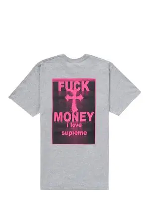 Supreme Fuck Money Tee Shirt - Heather Grey