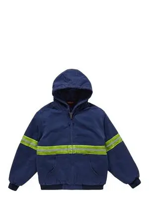Supreme Reflective Stripe Hooded Work Jacket - Navy Blue