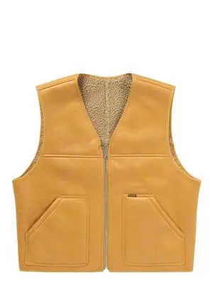 Supreme Reversible Faux Shearling Work Vest - Yellow