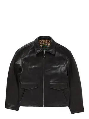 Supreme Schott Leather Racer Jacket - Black