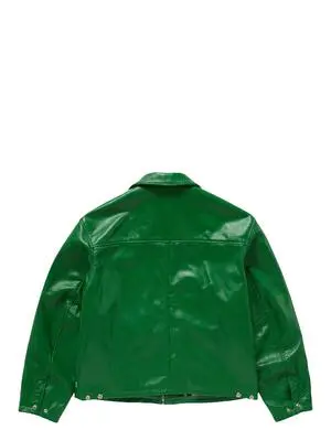 Supreme Leather Racer Jacket - Green