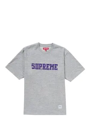 Supreme Twill Applique Short Sleeve Top Heather Grey