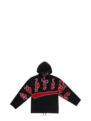 Supreme Brushed Zip Up Hooded Sweater - Black