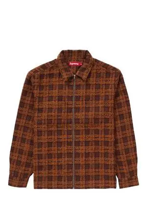 Supreme Boucle Zip Up Shirt - Brown