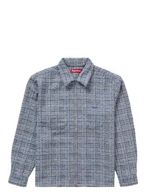 Supreme Boucle Zip Up Shirt - Blue
