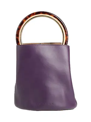 Marni Handbag Cow Leather With Detachable Shoulder Strap - Purple