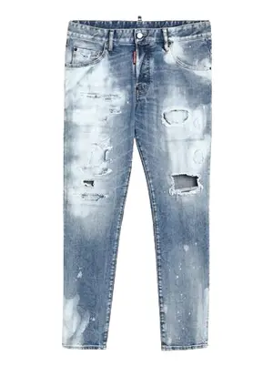 Dsquared2 Straight-leg Jeans With Distressed Details - Blue