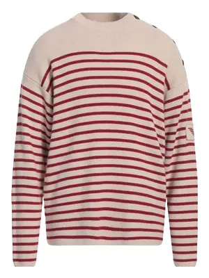 Emporio Armani Striped Knit Sweater - Beige