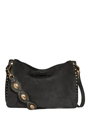 AIMEE Roma Shoulder Bag - Black Suede