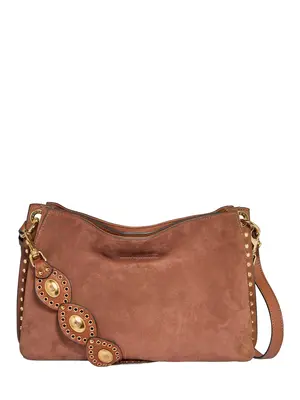 AIMEE Aimee Kestenberg Roma Shoulder Bag Nutshell Suede