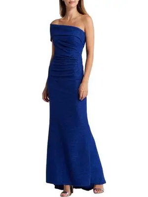 Eliza J Metallic Gown - Cobalt