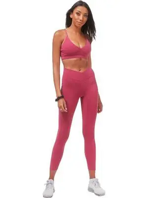 REBODY Uplift V Neck Sports Bralette - Fuschia/black